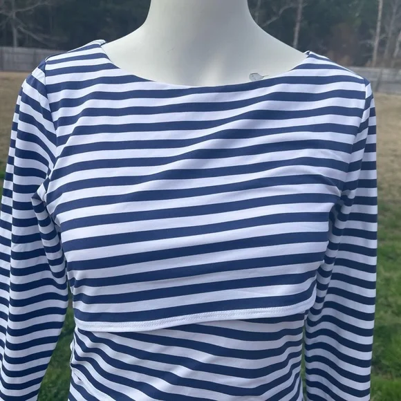 J. McLaughlin | Dresses | J Mclaughlin Nicola Dress Striped Navy White ...